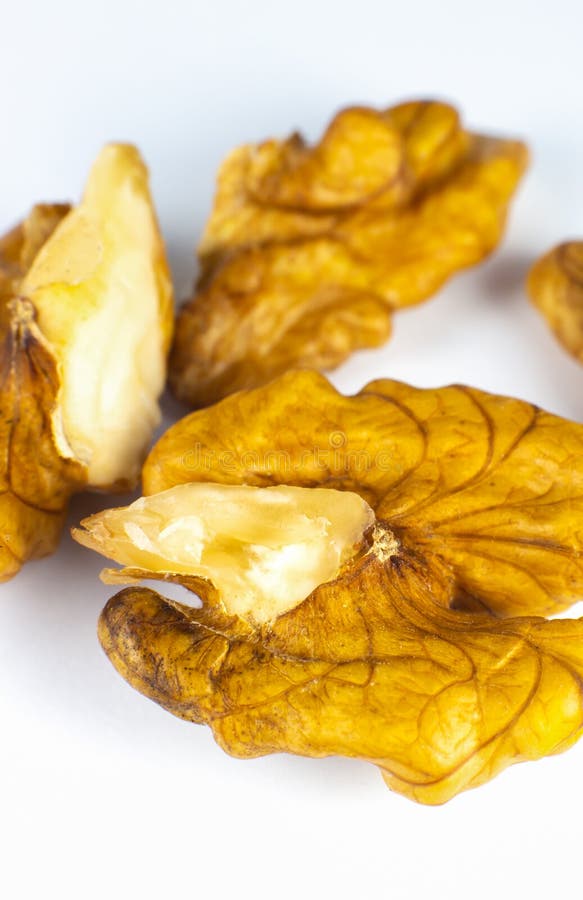 Greece Nuts. Close-up of Walnuts on White Background Stock Photo ...
