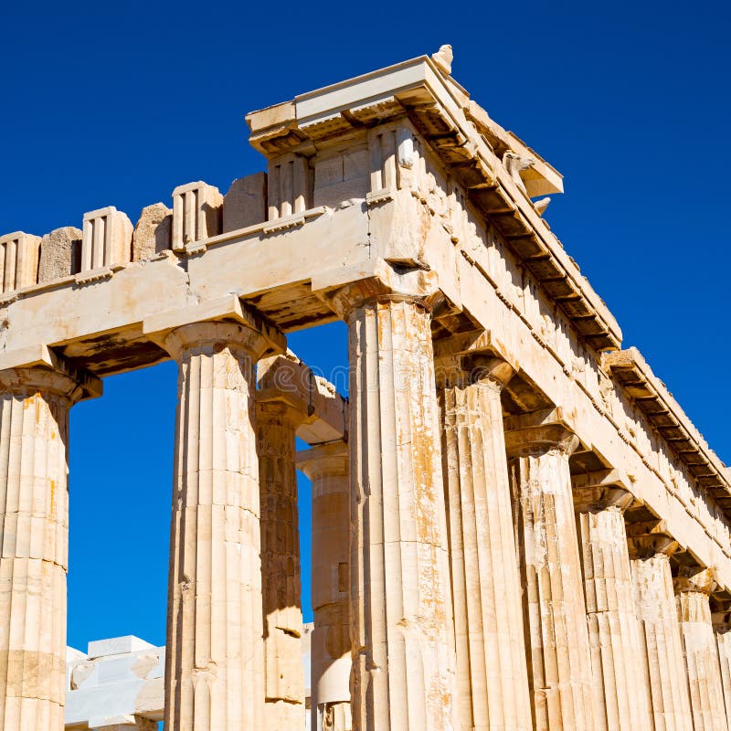 In Greece the Old Architecture and Historical Place Parthenon at Stock ...