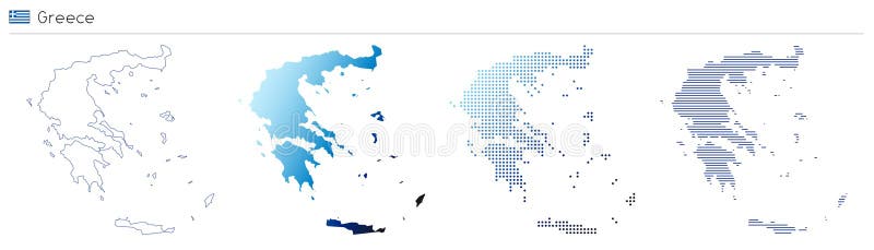 Greece - Geometrical Country Shape Stock Vector - Illustration of ...