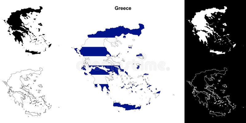 Greece outline map stock illustration. Illustration of republic - 323784679