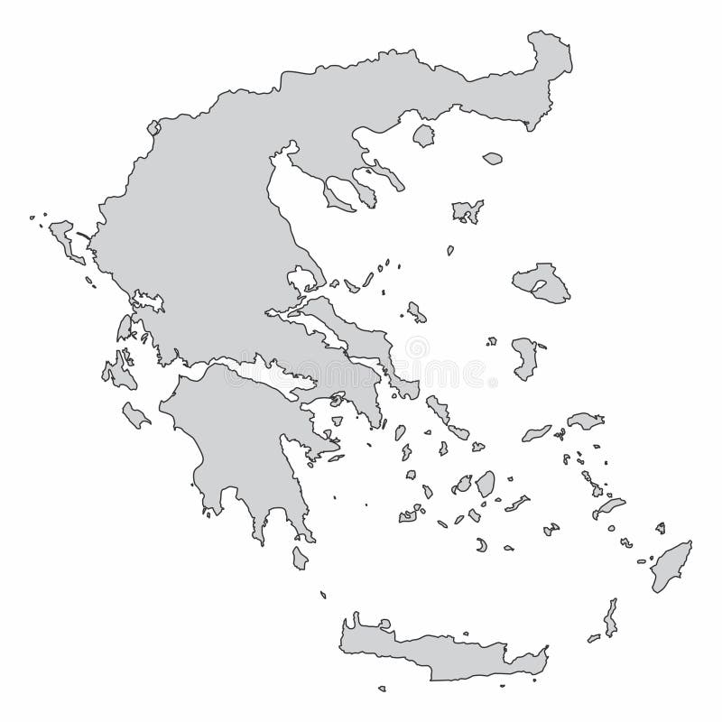 Greece outline map stock vector. Illustration of administrative - 271691882