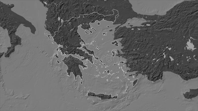 Greece outlined. Bilevel stock illustration. Illustration of border ...