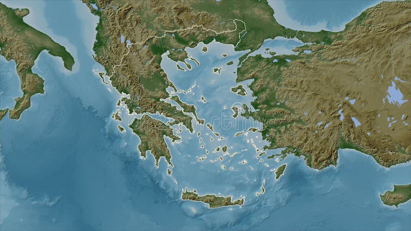 Greece outlined. Pale stock illustration. Illustration of ...