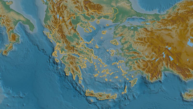 Greece - overview. Relief stock illustration. Illustration of science ...