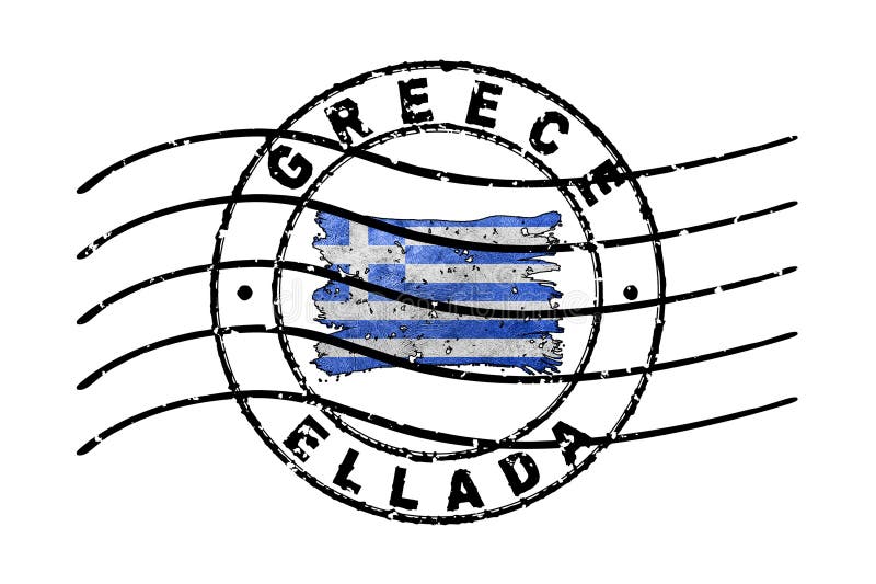 Greece Passport Stamp Flag Travel Document Stock Illustration ...