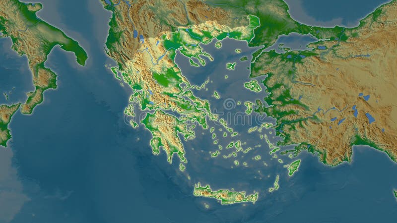 Greece - Physical. Composition Stock Illustration - Illustration of ...