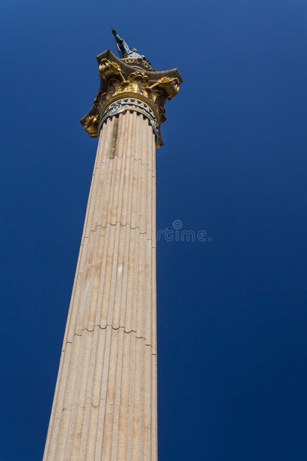 Greece Pillar on Blue Isolated Stock Photo - Image of background, style ...