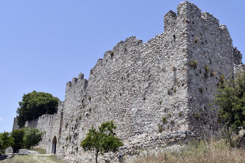 Greece , Platamon Castle stock image. Image of medieval - 155513665