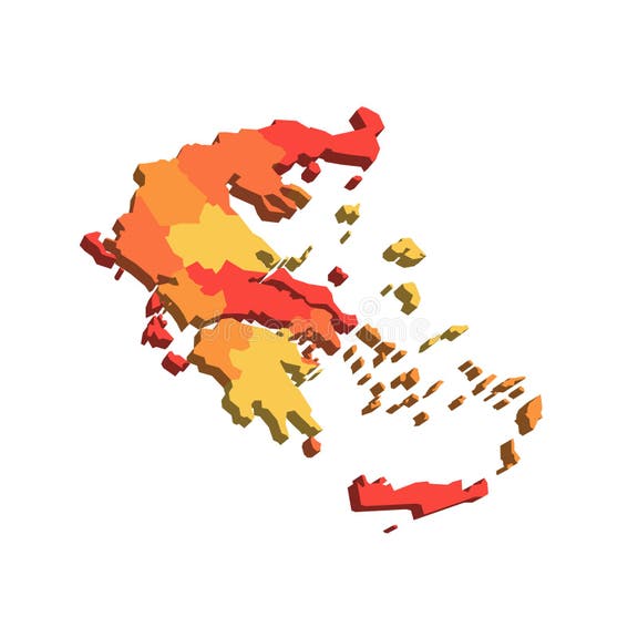 Greece Political Map of Administrative Divisions Stock Illustration ...