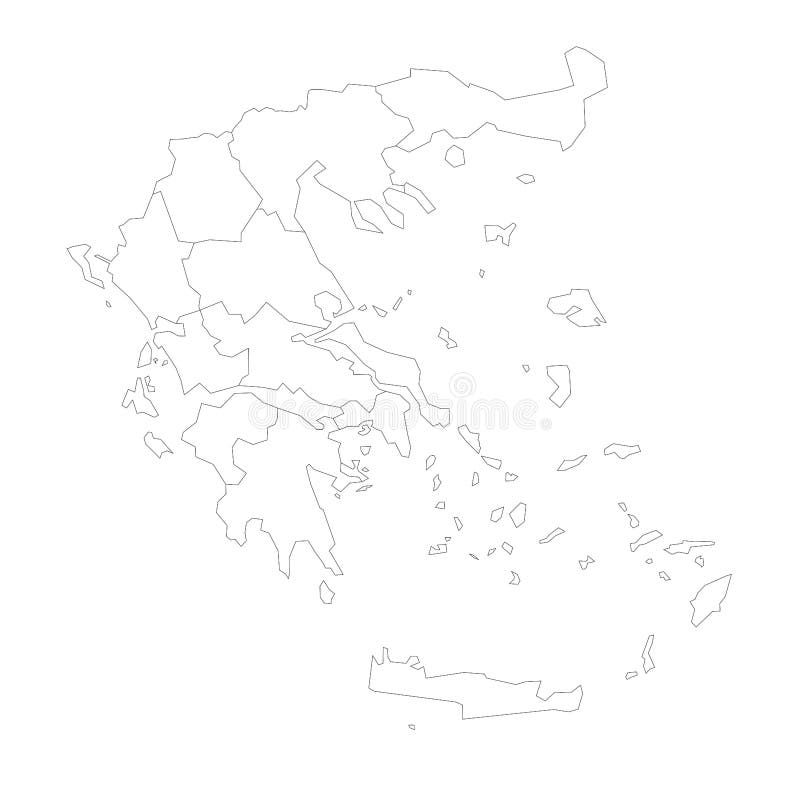 Greece Political Map of Administrative Divisions Stock Illustration ...