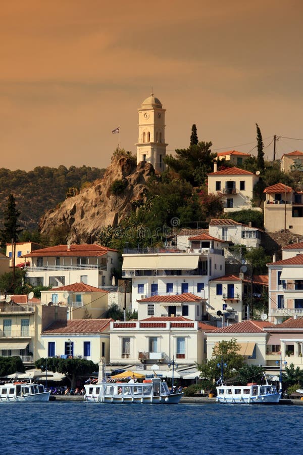 Poros island, Greece stock image. Image of shore, island - 24752581
