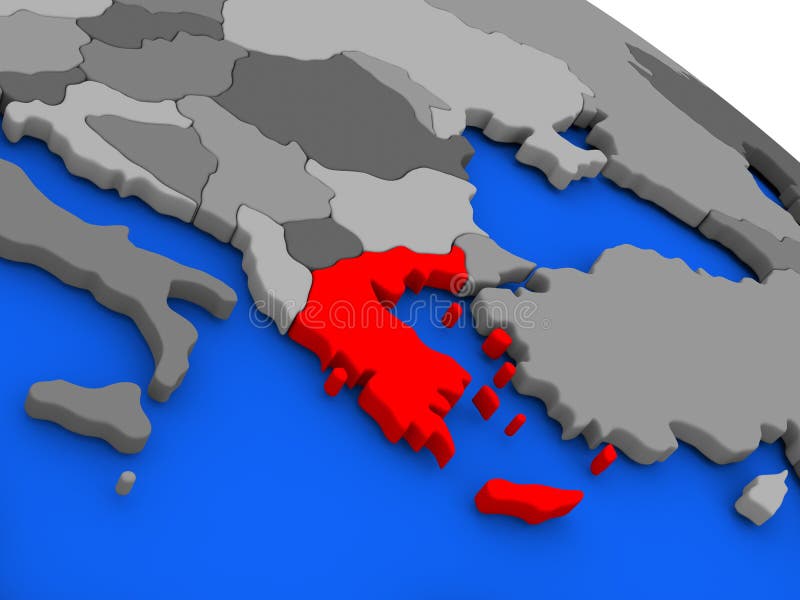 Greece in red stock illustration. Illustration of diplomacy - 80793065