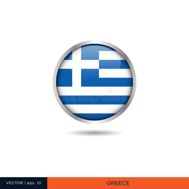 Greece Round Flag Icon. National Greek Circular Flag Vector ...
