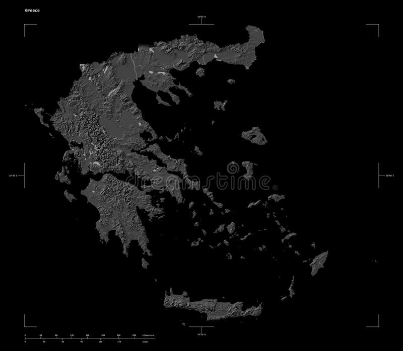 Greece Shape on Black. Pale Stock Illustration - Illustration of ...