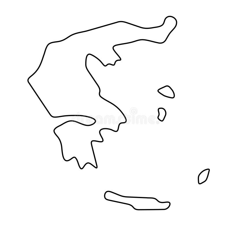 Greece Simplified Vector Outline Map Stock Vector - Illustration of ...