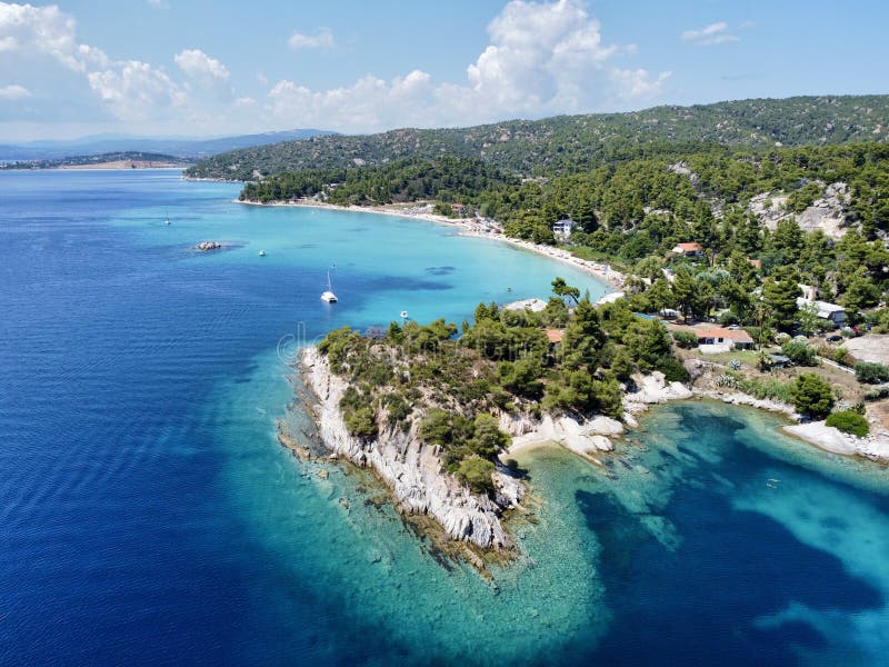 Kalogria beach stock image. Image of terrain, cove, vacation - 255679979