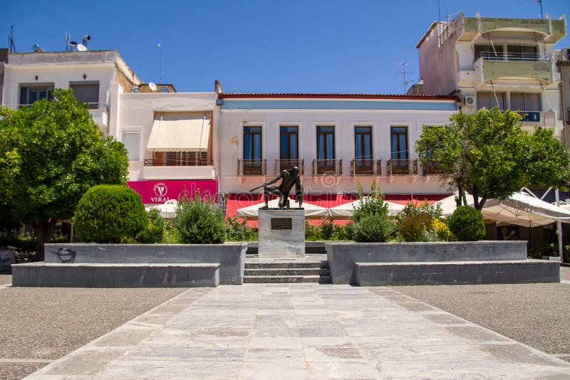 Greece, Statue of a Spartan Soldier in the Main Square of Sparta ...