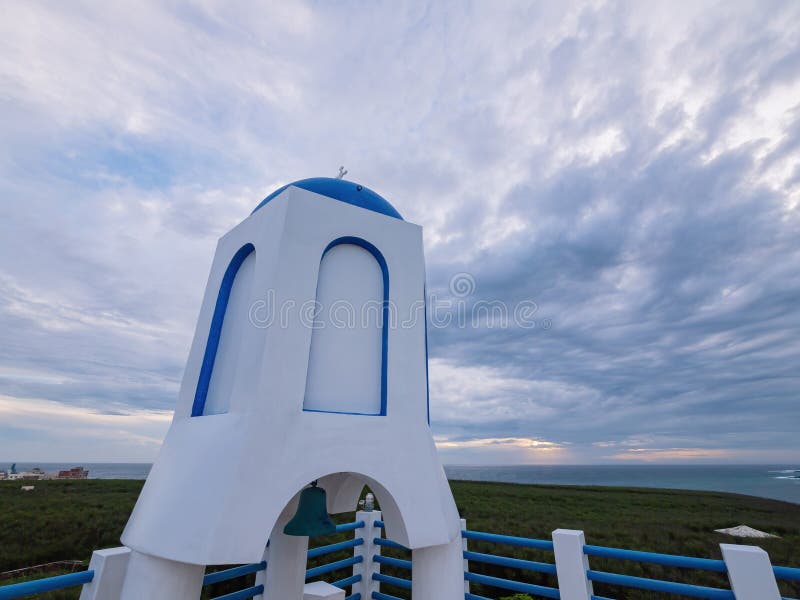 Greece Style Building in Penghu Island Stock Photo - Image of travel ...