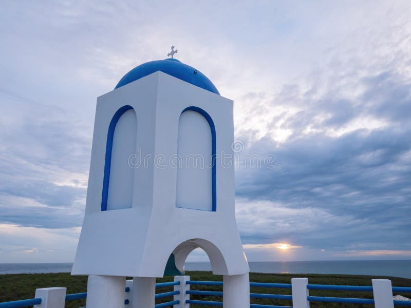 Greece Style Building in Penghu Island Stock Image - Image of nature ...