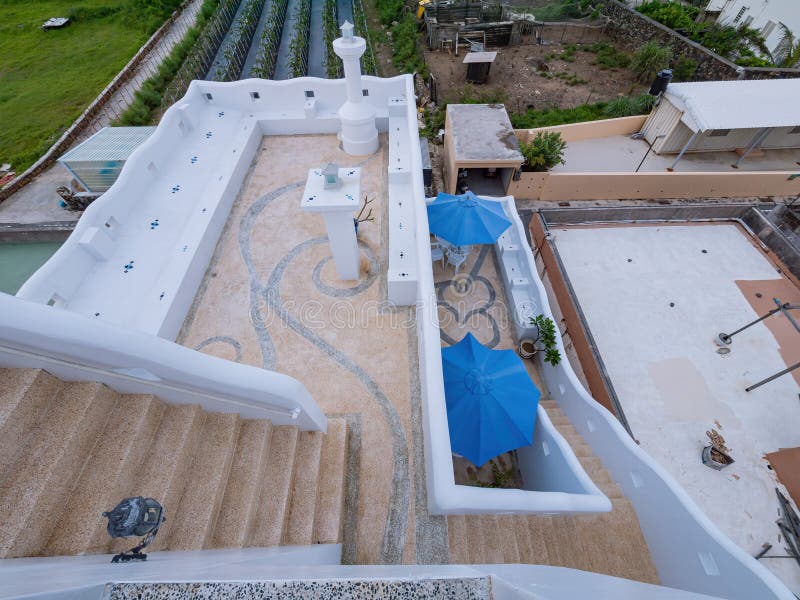 Greece Style Building in Penghu Island Stock Photo - Image of landmark ...