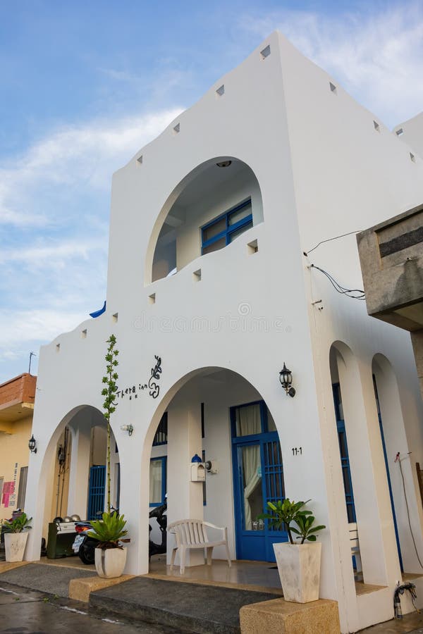 Greece Style Building in Penghu Island Editorial Stock Photo - Image of ...
