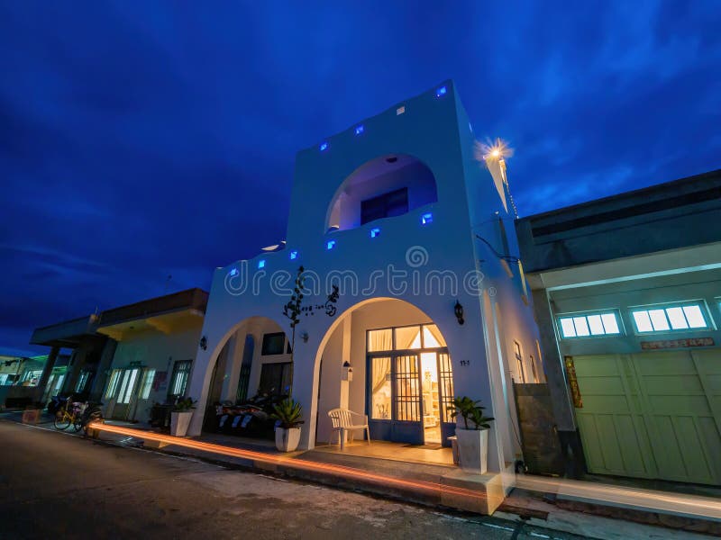 Greece Style Building in Penghu Island Editorial Photography - Image of ...