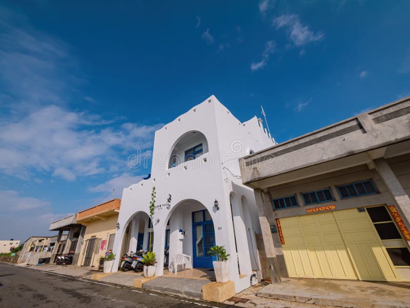 Greece Style Building in Penghu Island Editorial Photography - Image of ...