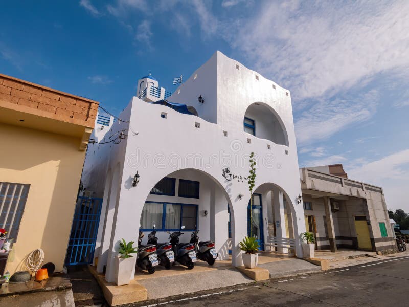 Greece Style Building in Penghu Island Editorial Stock Photo - Image of ...
