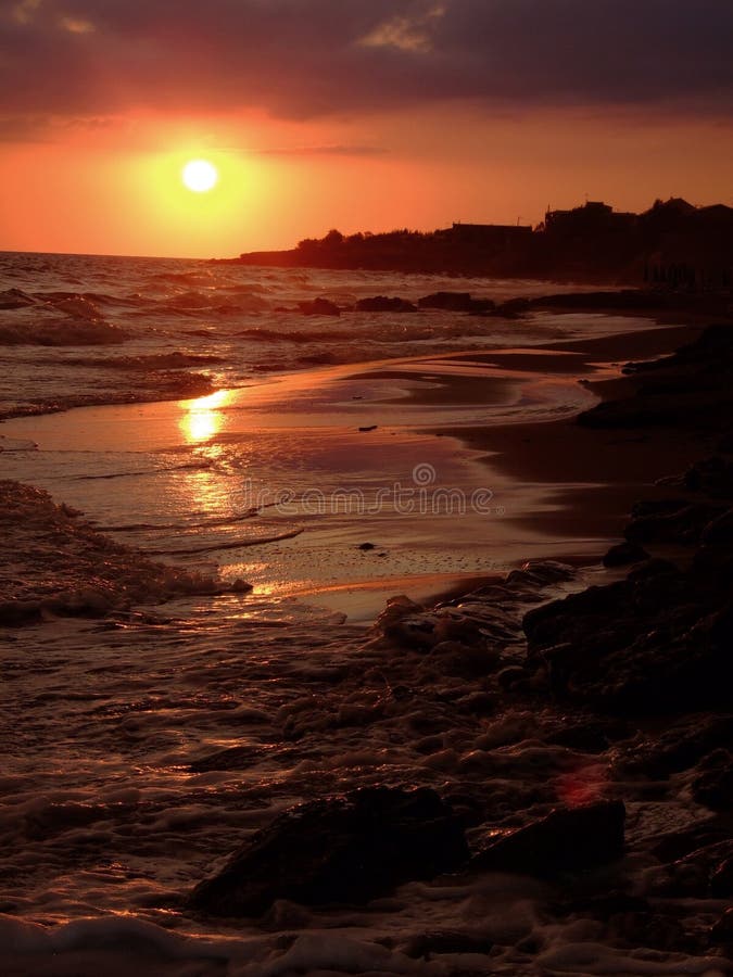 Greece sunset stock image. Image of shaddows, beach, evening - 90940449