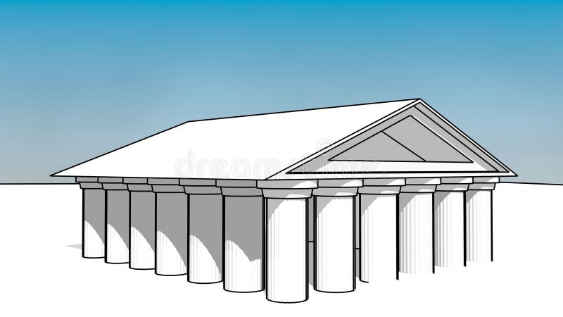 Greece temple stock illustration. Illustration of colonnade - 47119492