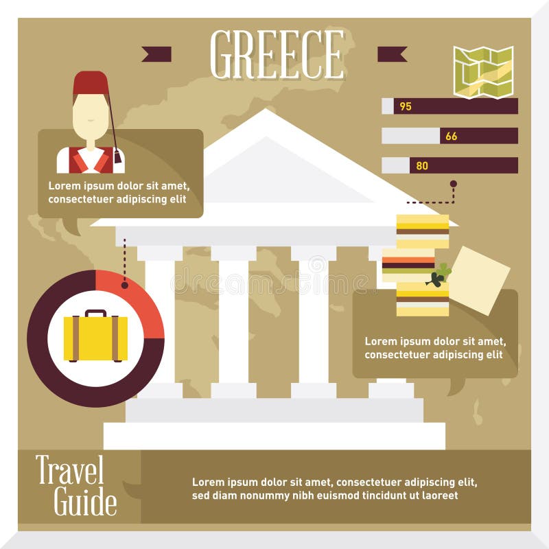 Greece Travel Infographic. Vector Illustration Decorative Design Stock ...