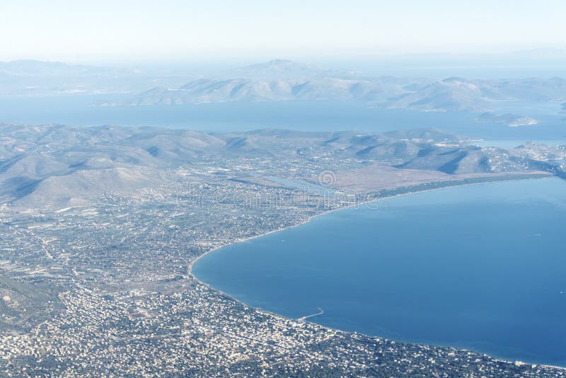 Greece View from the Airplane Window Stock Photo - Image of ...