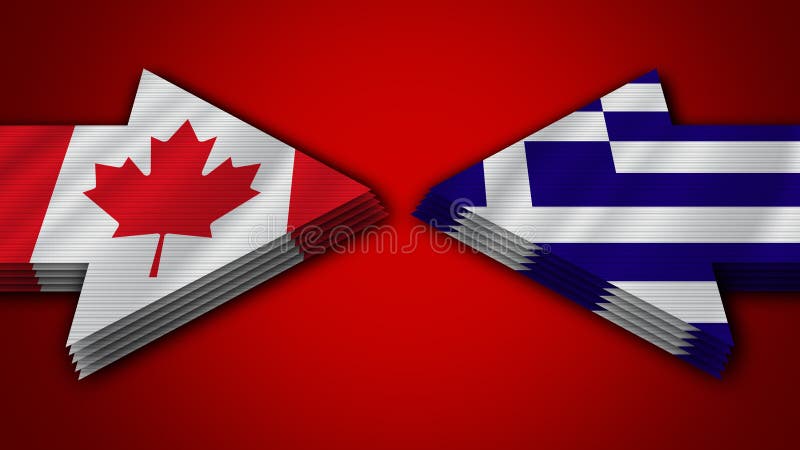 Greece Vs Canada Arrow Flags â€“ 3D Illustrations Stock Illustration ...