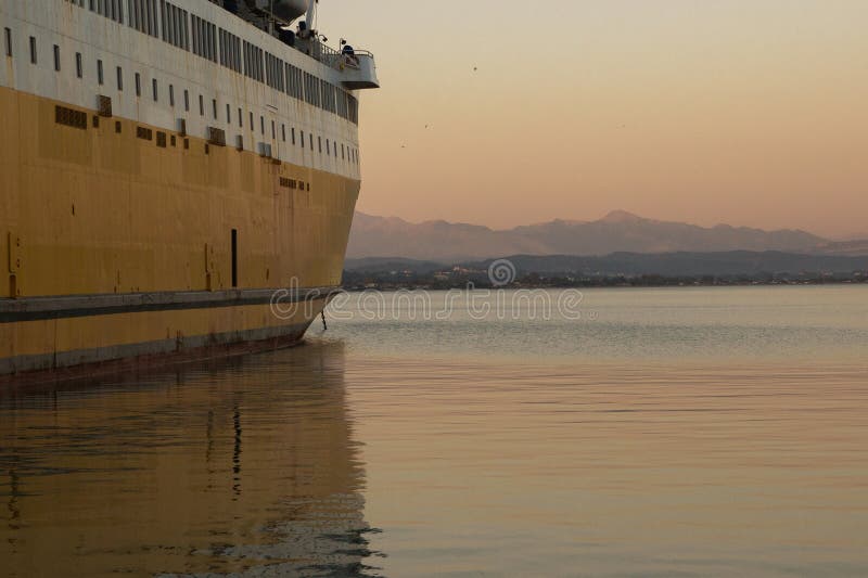Greece, Yellow Boat in the Port Stock Image - Image of dock, calm ...