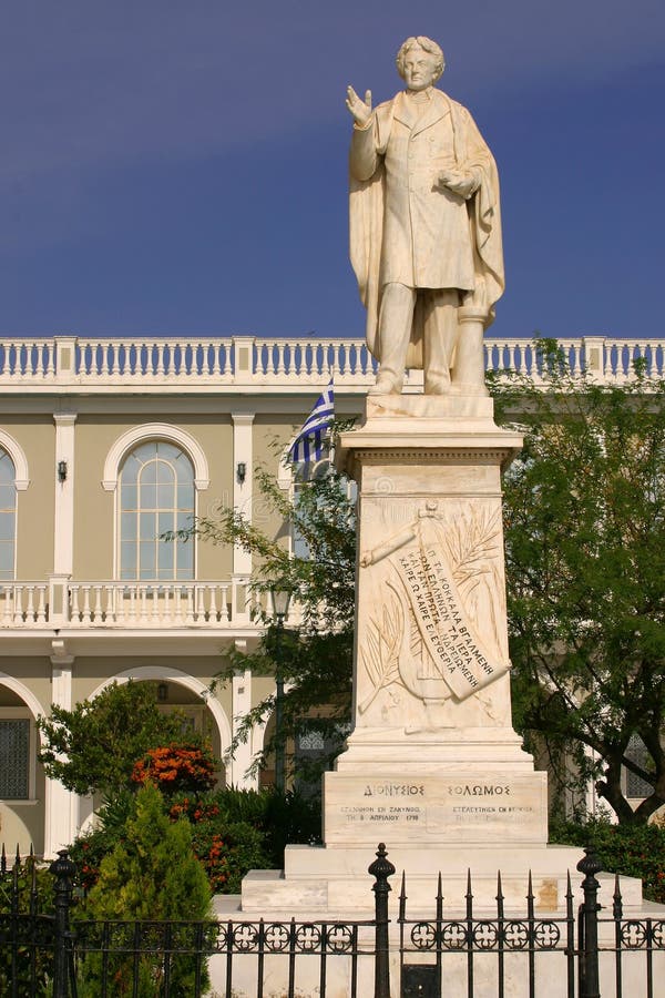 Greece Zante Statue of Dionysios Solomos Stock Image - Image of greece ...