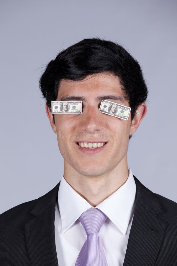 Greed makes you blind stock photo. Image of face, greedy - 18197992