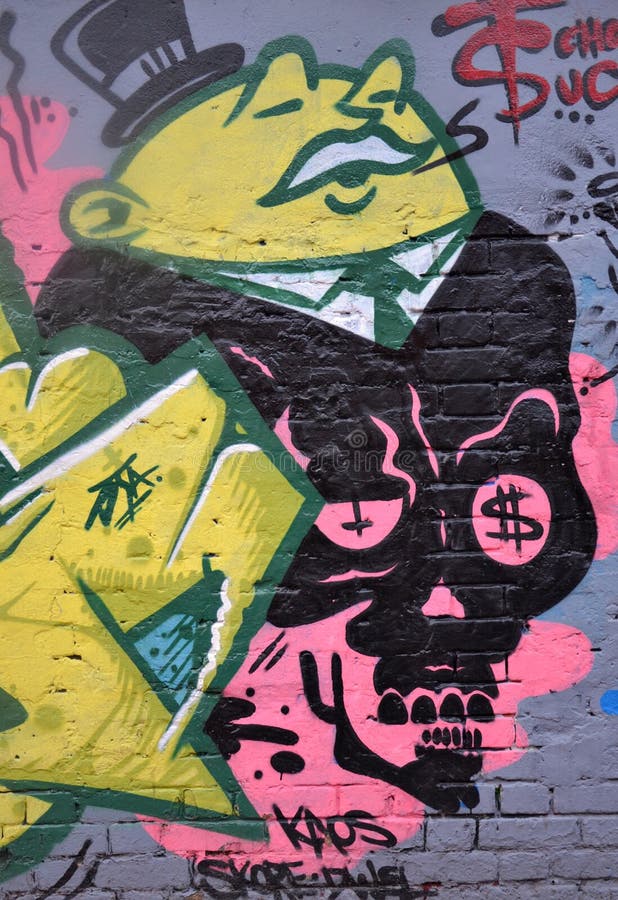 Greedy Business Man Graffiti Editorial Photography - Image of symbolic ...
