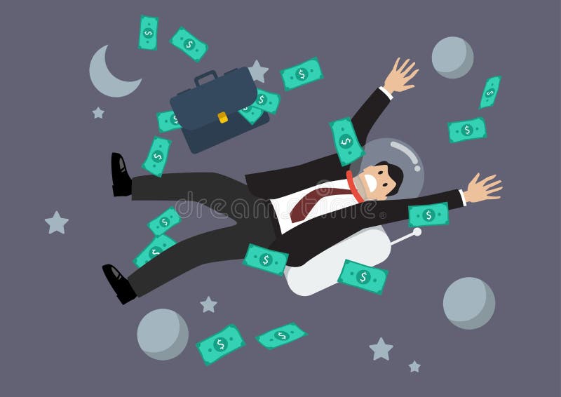 Greedy Businessman Floating in the Space Stock Vector - Illustration of ...