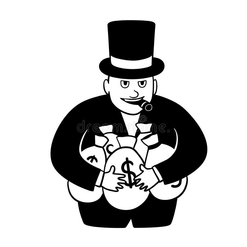 Greedy businessman stock vector. Illustration of currency - 54903014