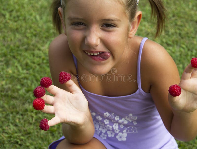 Greedy child stock image. Image of hungry, joking, raspberries - 25864031