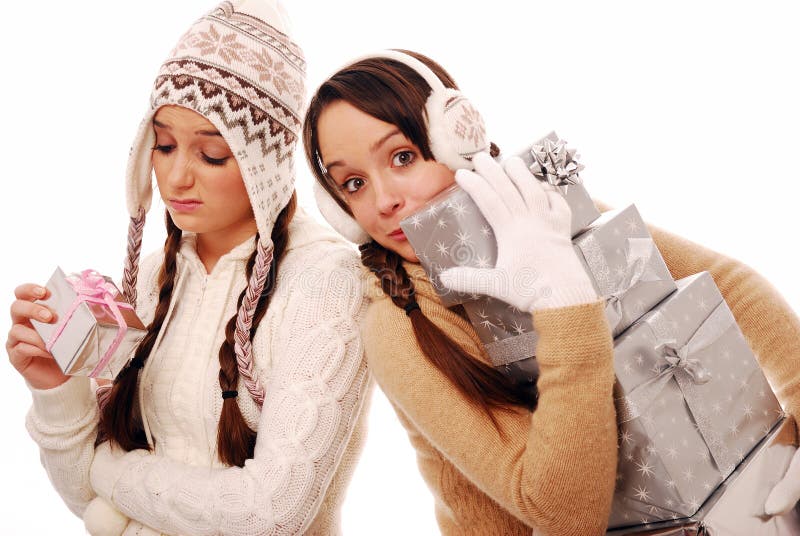 Greedy Christmas gifts stock photo. Image of happy, person - 12014910