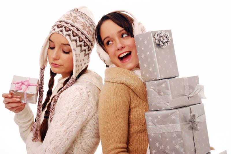 Greedy Christmas gifts stock image. Image of isolated - 12014925