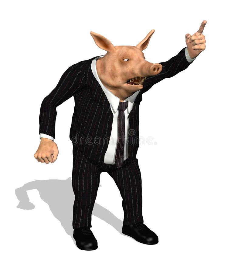 Greedy Pig Business Rich Piggie Set Stock Illustration - Illustration ...