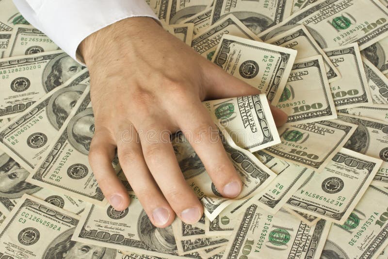 Greedy hand grabs money stock image. Image of dollar, stingy - 3811763