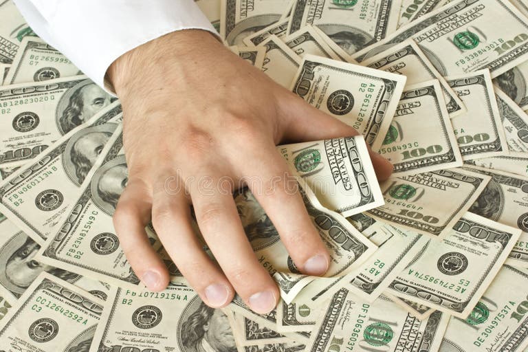 Greedy hand grabs money stock photo. Image of human, concepts - 7028992