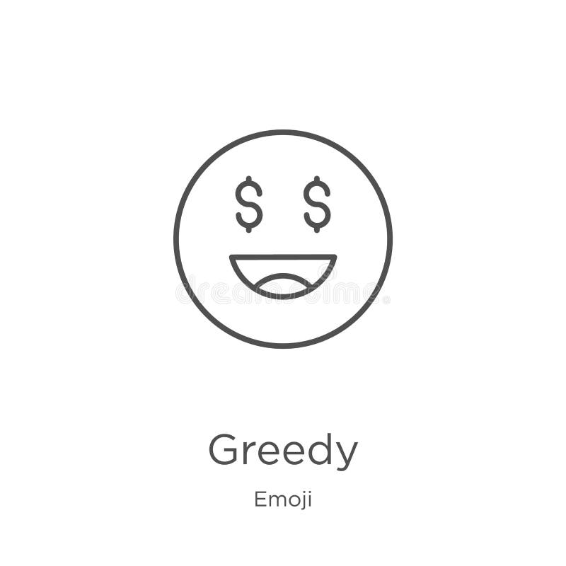 Greedy Icon. Thin Linear Greedy Outline Icon Isolated on White ...