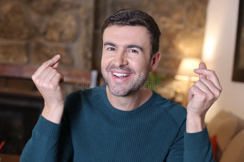 Greedy Man Requesting Some Money with Hand Gesture Stock Photo - Image ...