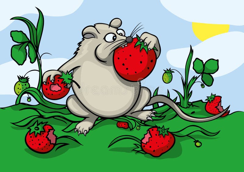 Greedy mouse stock vector. Illustration of funny, cute - 32185442