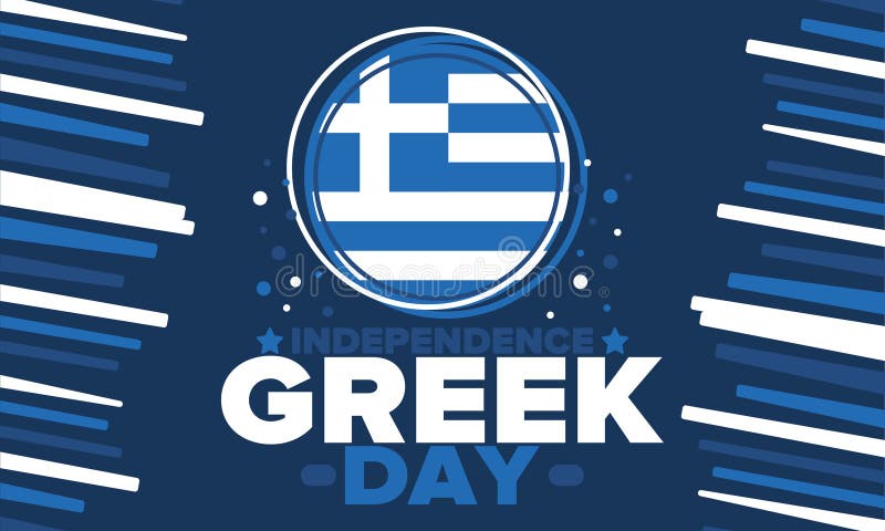 Greek Independence Day. National Happy Holiday. Greece Flag. Greek Blue ...