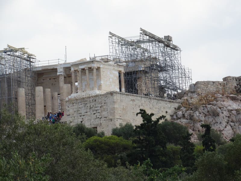 Acropolis Reconstruction Scaffoldings Editorial Image - Image of ...